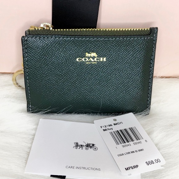 Coach | Accessories | Coach Nwt Dark Green Mini Skinny Id Case | Poshmark